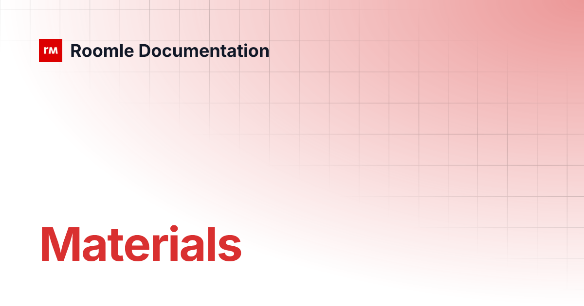 Materials | Roomle Documentation