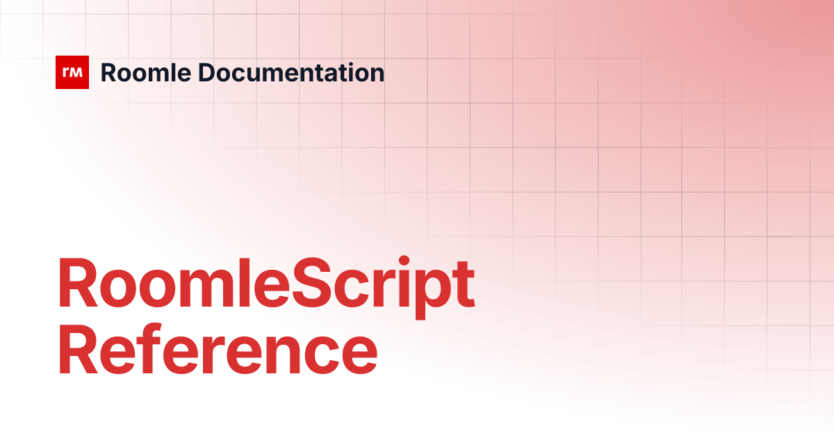 RoomleScript Reference | Roomle Documentation