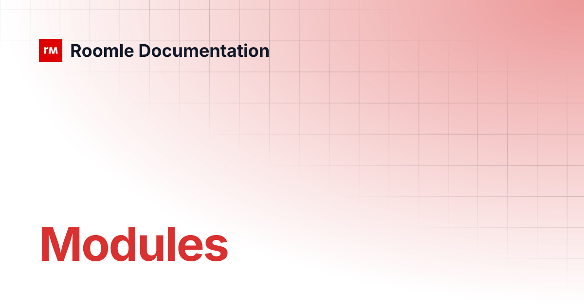 Modules | Roomle Documentation