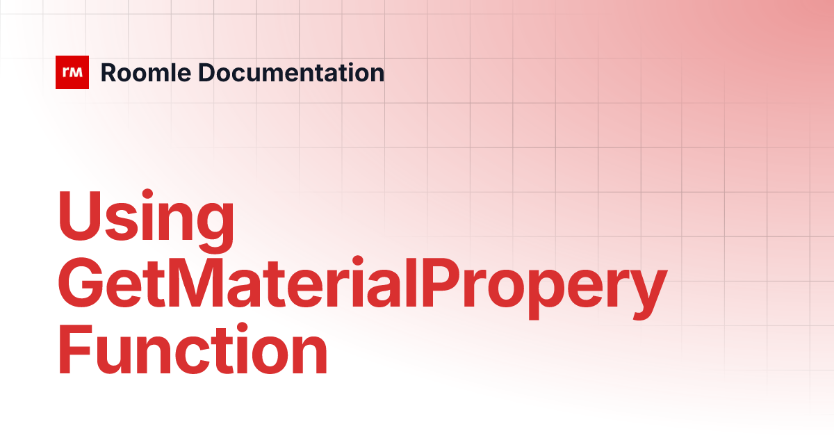 Using GetMaterialPropery Function | Roomle Documentation